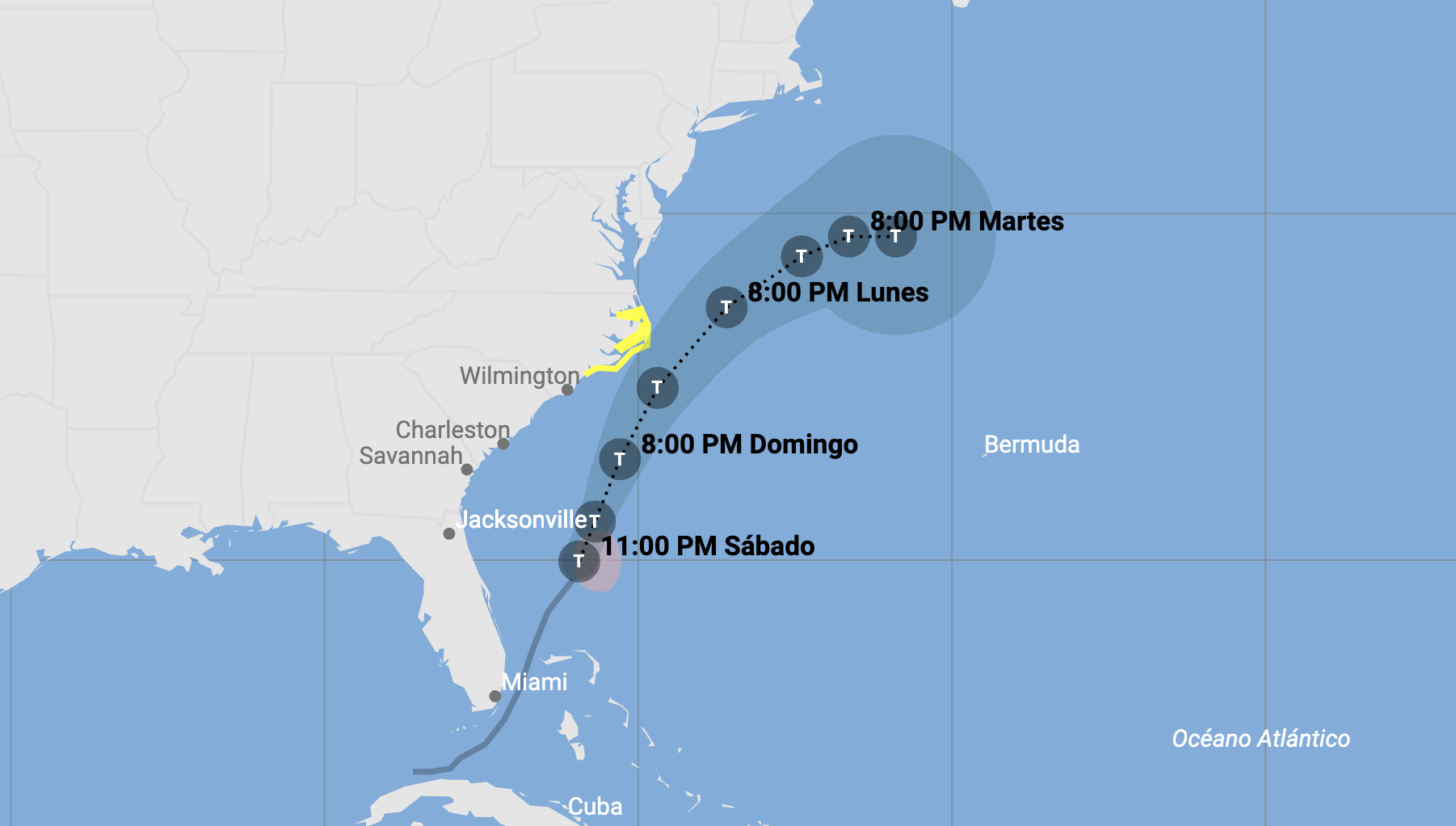Sigue en vivo la trayectoria actualizada de Arthur, la primera tormenta tropical de la temporada ...
